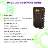 China 12V Portable Car Jump Starter with 150 PSI Air Compressor and 8000mAh / 10000mAh Emergency Power Bank for sale