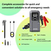 China Multi Functional Jump Starter with 1000A Peak Current 150PSI Air Compressor and 8000mAh Battery Capacity for sale
