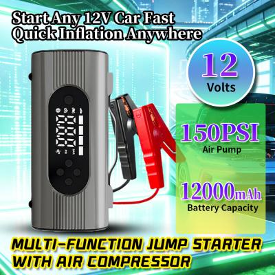 China 12000mAh Multi Functional Jump Starter with 150 PSI Digital Tire Inflator and High-Strength ABS Housing for sale