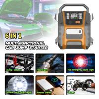 China 53600mAh Digital Car Jump Starter with 150PSI Air Compressor and 6000A Peak Current Portable Tire Inflator for sale
