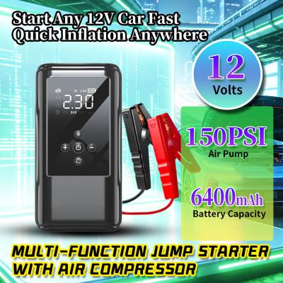 China 600A Peak Current Jump Starter with 150PSI Air Compressor and 6400mAh Battery Portable Power Bank for sale