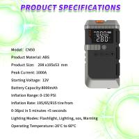 China Portable 12V 8000mAh Jump Starter Power Bank with 150 PSI Digital Air Pump for sale