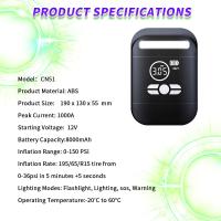 China 8000mAh Portable Power Bank with 150PSI Air Compressor and 1000A Peak Current Emergency Jump Starter for sale