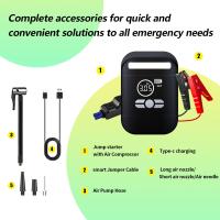 China 8000mAh Portable Power Bank with 150PSI Air Compressor and 1000A Peak Current Emergency Jump Starter for sale