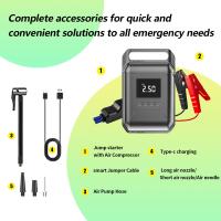 China 12V 8000mAh Portable Jump Starter with Tire Inflator and Power Bank for Emergency Vehicle Assistance for sale