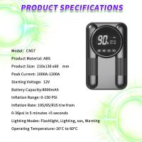 China Portable Multi Functional Jump Starter with 8000mAh Battery Capacity 150 PSI Air Compressor and 1000A-1200A Peak Current for sale