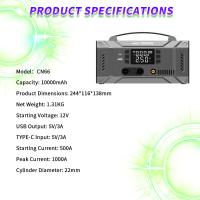 China 10000mAh 1000A Peak Current Jump Starter Power Station with 150 PSI Air Compressor for Emergency Vehicle Starting for sale