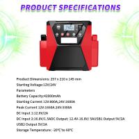 China 64000mAh Dual Voltage 24V Jump Starter with Built-In Tire Pump for Cars and Trucks for sale