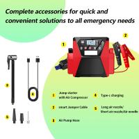 China 64000mAh Dual Voltage 24V Jump Starter with Built-In Tire Pump for Cars and Trucks for sale