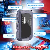 China 12000mAh Portable 6-in-1 Auto Battery Booster with 150PSI Air Pump and Flashlight for sale