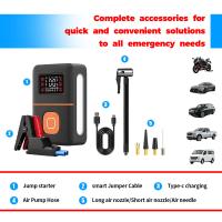 China Portable 2400A Peak Current Jump Starter with 150 PSI Air Compressor and 16000mAh Battery for Emergency Vehicle Charging for sale