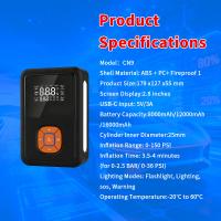 China 8000mAh Battery Jump Starter with Built-in Air Compressor and LED Emergency Light for Car Emergency Charging for sale