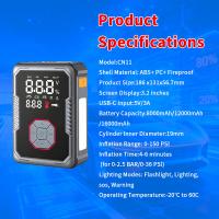 China 2400A Peak Current Multi Functional Jump Starter with 150PSI Digital Air Compressor and 16000mAh Battery Capacity for sale