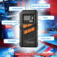 China 12V 12000mAh Jump Starter with 150 PSI Digital Air Compressor and LCD Display for Emergency Vehicle Charging for sale