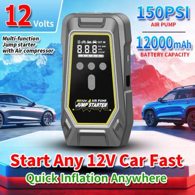 China Compact 12V Dual-Start Jump Starter with 12000mAh High-Density Lithium Battery Built-in LED Torch and Over-current Protection for sale