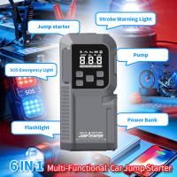 China 12000mAh Battery Multi-Function Jump Starter with 150 PSI Air Compressor and LED Emergency Light for sale