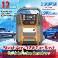 China 53600mAh 6000A Peak Current Multi Functional Jump Starter with Digital Tire Inflator for Heavy-Duty Vehicles for sale