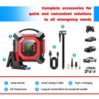 China 600A Peak Current Multi Functional Jump Starter with Built-In Air Pump and 16000mAh Battery for sale