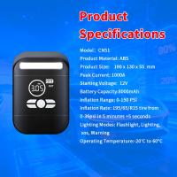 China Multi-Function 8000mAh Car Jump Starter with 150 PSI Tire Inflator and Portable Power Bank for sale