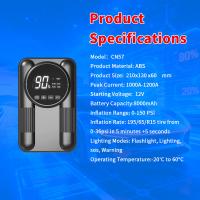 China Portable 8000mAh Car Jump Starter with 150 PSI Air Compressor and 12V Vehicle Compatibility for sale