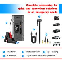 China 10000mAh 12V Car Jump Starter with 150 PSI Tire Inflator and 1000A Peak Current Portable Power Bank for sale