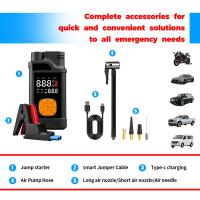 China 8000mAh Jump Starter with 150PSI Air Compressor and LED Emergency Light for Emergency Vehicle Charging for sale