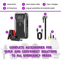 China Compact Automotive Jump Starter with 1000A Peak Starting Current and 150 PSI Tire Inflation Portable Air Compressor for sale