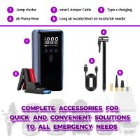 China 12V Portable Car Jump Starter with 1000A Peak Current and 150PSI Air Compressor Featuring Digital Display for sale
