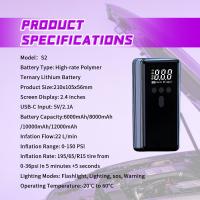 China 12V Portable Car Jump Starter with 1000A Peak Current and 150PSI Air Compressor Featuring Digital Display for sale