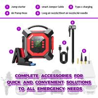 China 12V 24000mAh Car Jump Starter with 600A Peak Current and 150 PSI Air Compressor for Emergency Power for sale