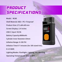 China 8000mAh Battery 150 PSI Air Compressor Car Jump Starter with 2.4-inch Digital Display and LED Light for sale