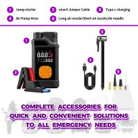 China 8000mAh Battery 150 PSI Air Compressor Car Jump Starter with 2.4-inch Digital Display and LED Light for sale