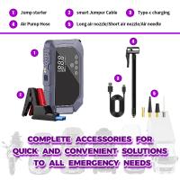 China Multifunctional 12V Car Jump Starter with 1000A Peak Current, 150 PSI Air Compressor and 6000mAh Portable Power Bank for sale