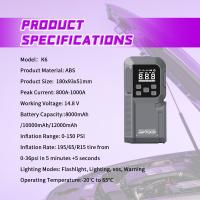 China Portable 12V Car Jump Starter with 1000A Peak Power 150 PSI Tire Pump and 8000mAh Battery for sale