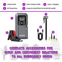 China Portable 12V Car Jump Starter with 1000A Peak Power 150 PSI Tire Pump and 8000mAh Battery for sale