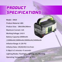 China 24000mAh Car Jump Starter with 150 PSI Tire Compressor and Multi-function LED Lighting Portable Power Bank for sale