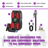 China 12V Car Jump Starter with 150 PSI Air Compressor and LED Emergency Light - Portable Battery Booster with 6000mAh to 24000mAh Capacity for sale