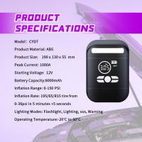 China Portable 8000mAh Car Jump Starter with 150 PSI Air Compressor and 1000A Peak Current for Emergency Power for sale