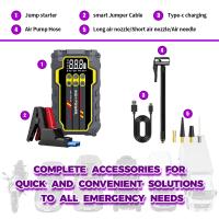 China 600A Peak Current Car Jump Starter with 8000mAh Battery and 150 PSI Tire Inflator for Emergency Power for sale