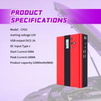 China 1000A Peak Current 12V Car Jump Starter with 150 PSI Air Compressor and 12000mAh Portable Power Bank for sale