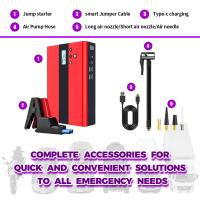 China 1000A Peak Current 12V Car Jump Starter with 150 PSI Air Compressor and 12000mAh Portable Power Bank for sale