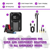 China 8000mAh Battery Car Jump Starter with 150PSI Tire Inflator and 1200A Peak Starting Power for sale