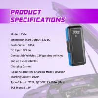 China Super Capacitor Jump Starter with 800A Peak Current and 1000A Starting Current for Reliable Vehicle Restart for sale