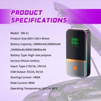 China 12V Compact Car Jump Starter with 600A Peak Current, 20000mAh Battery, and Digital Display for Emergency Power for sale