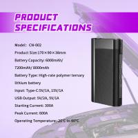 China 12V Compact Car Jump Starter with 600A Peak Current 8000mAh Battery and LED Flashlight for sale