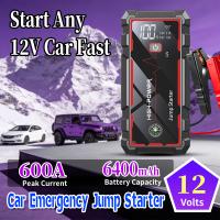China Auto Jump Starter 600A Peak Current with 6400mAh Battery and LED Display for 12V Vehicles for sale