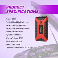 China Compact 600A Peak Jump Starter with 5400mAh Battery Booster and LED Light for 12V Vehicles for sale