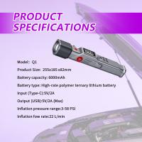 China 6000mAh Rechargeable Portable Air Compressor Pump with LED Light and 22 L/min Fast Inflation Digital Tire Inflator for sale