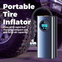 China 80W Mini Air Pump with Digital Display and Dual Battery - Portable Rechargeable Tire Inflator for sale
