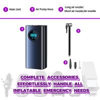China 80W Mini Air Pump with Digital Display and Dual Battery - Portable Rechargeable Tire Inflator for sale